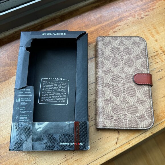 Coach | Accessories | Nwt Coach Iphone 5 Pro Max Folio Case Signature Canvas Tan Ct67 | Poshmark